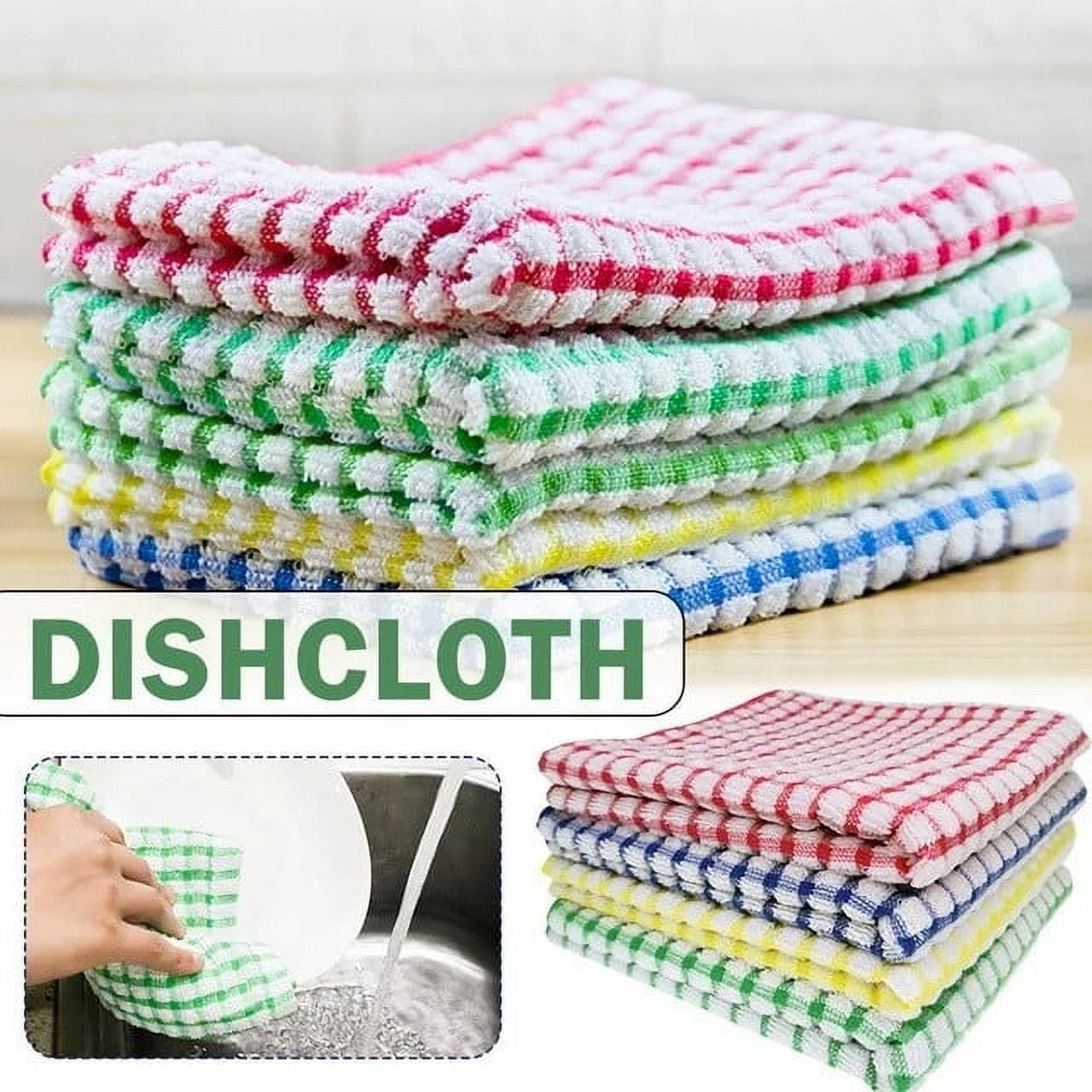 3 Pcs Cotton Dishcloths - Super Absorbent & Lint-Free Kitchen Towels ...