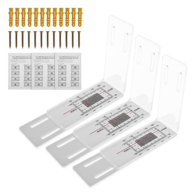 3 Pcs Crack Monitor, Crack Monitoring Record, Concrete Crack Monitor ...
