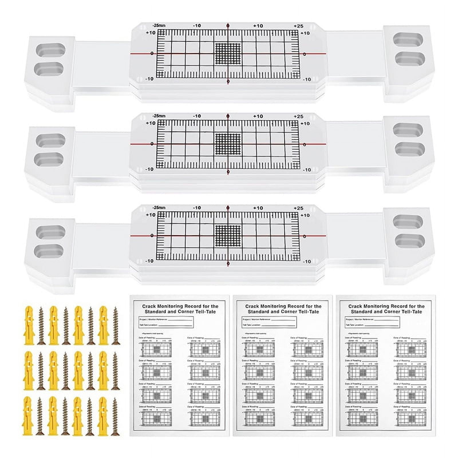 3 Pcs Crack Monitoring Record, Acrylic Corner Tell-Tale Monitor,Tell ...