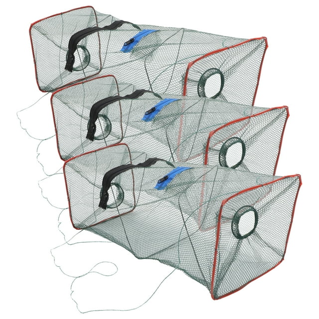 3 Pcs Crawfish Trap Cast Nets for Fishing Landing Hunting Materials ...