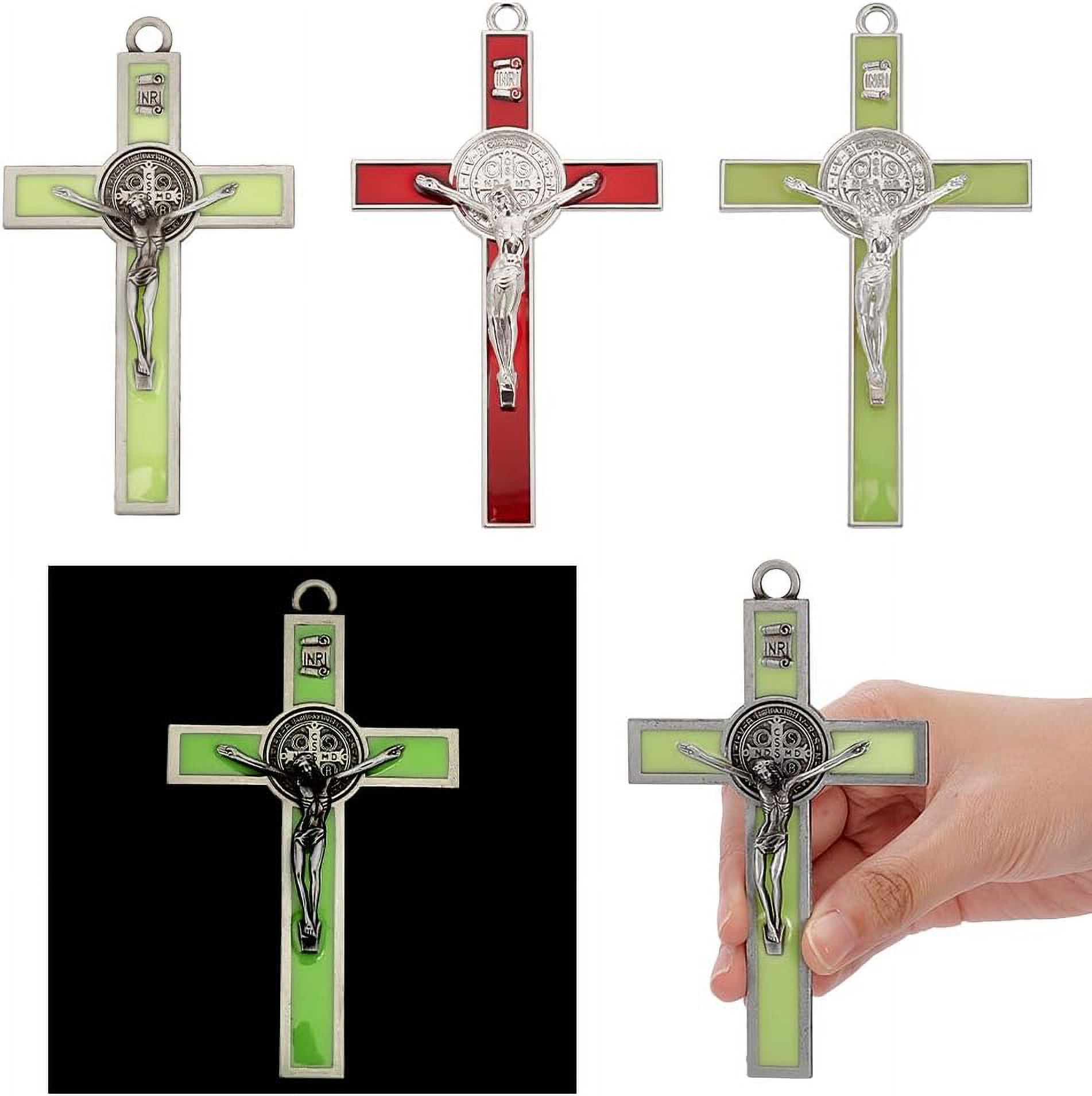 3 Pcs Crucifix Wall Zinc Alloy Enamel Big Pendants Crucifix Charm for ...