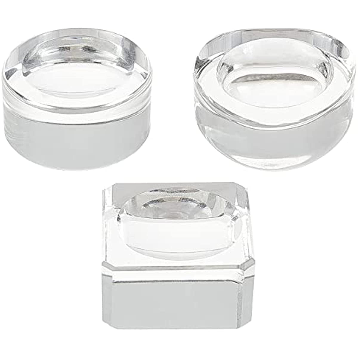 3 Pcs Crystal Ball Stand Glass Ball Display Base Round & Square & Heart ...
