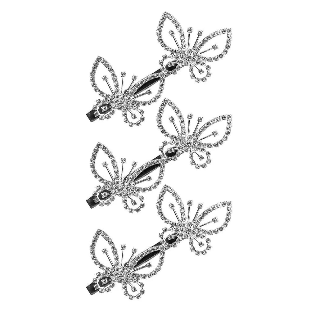 3 Pcs Crystal Butterflies Hairpin Crystals Clips Sparkly Butterfly for ...