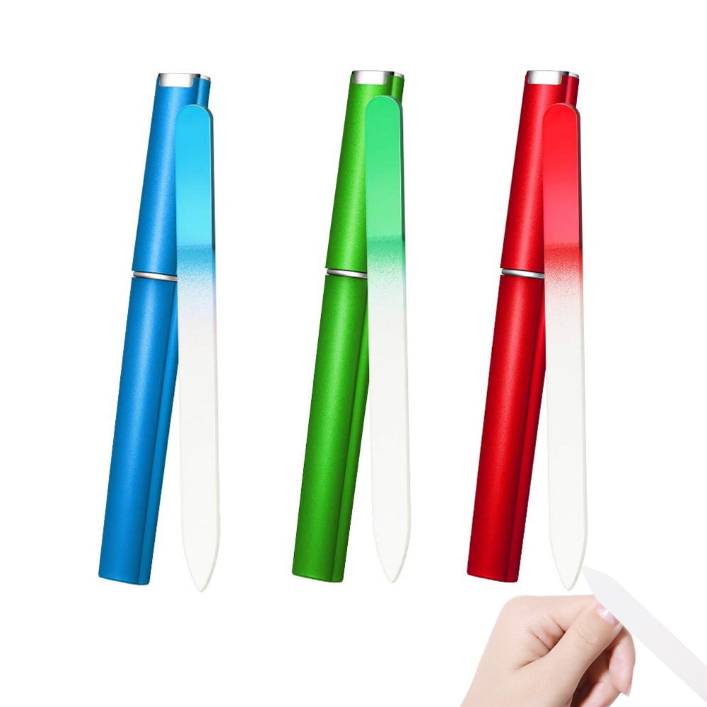 3 Pcs Crystal Glass Nail File, Czech Glass File for Natural Nail Double ...