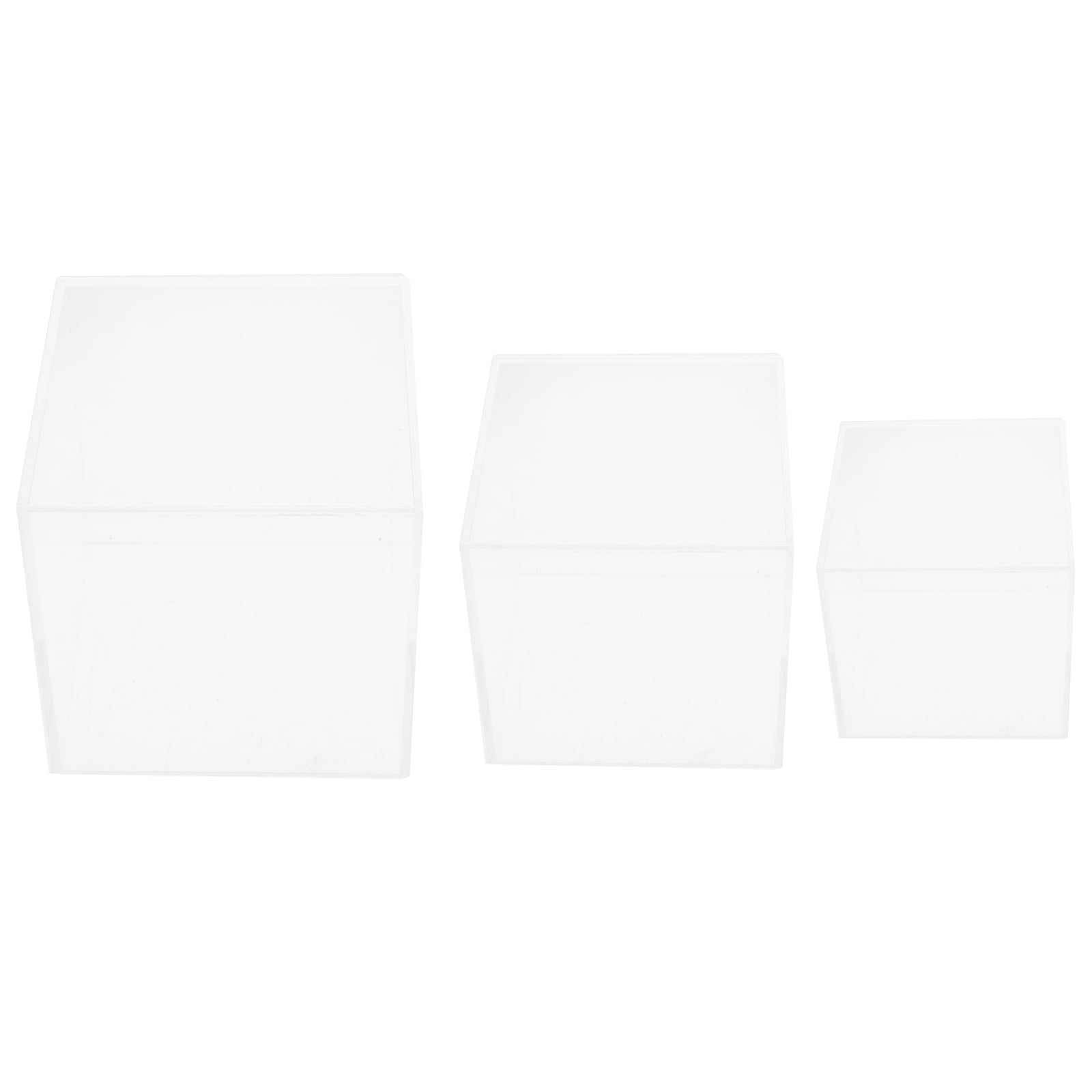 3 Pcs Cube Display Box Clear Display Case Acrylic Cube Food Buffet ...