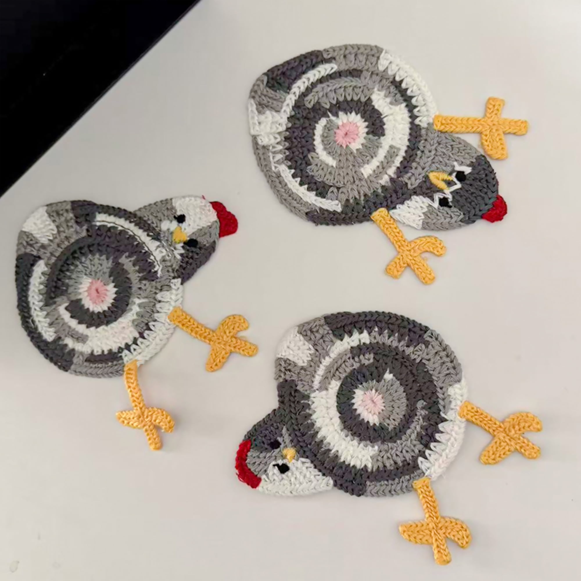 3 Pcs Cute Coasters Crochet, Chicken Gifts for Chicken Lovers, Funny ...