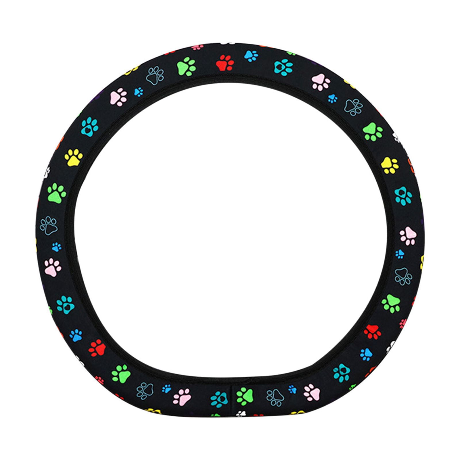 3 Pcs Cute Dog Cat Paw Print Steering Wheel Cover Non-Slip Breathable ...