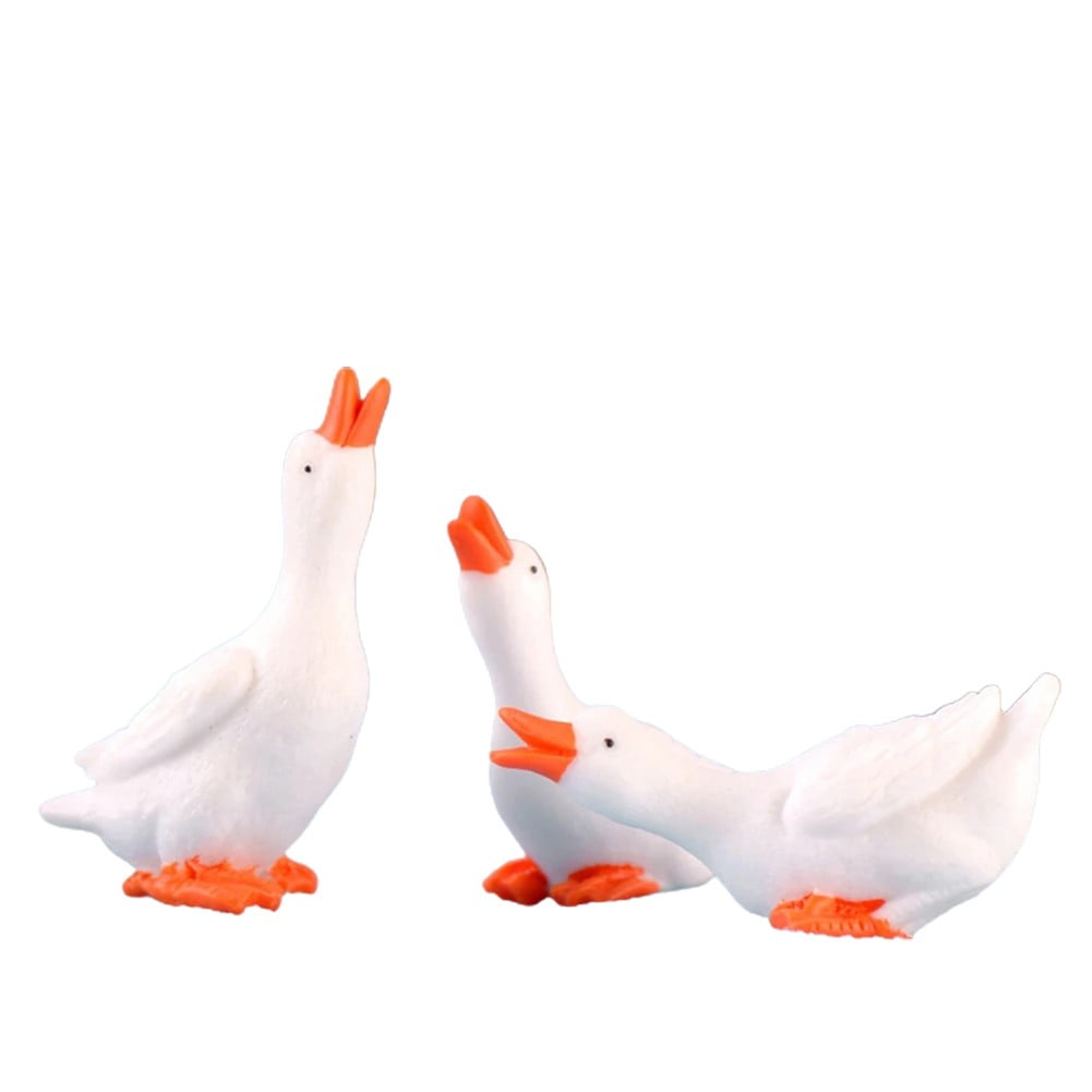 3 Pcs Cute Goose Figurine, Wild Animal Kingdom Home Decor Animal ...