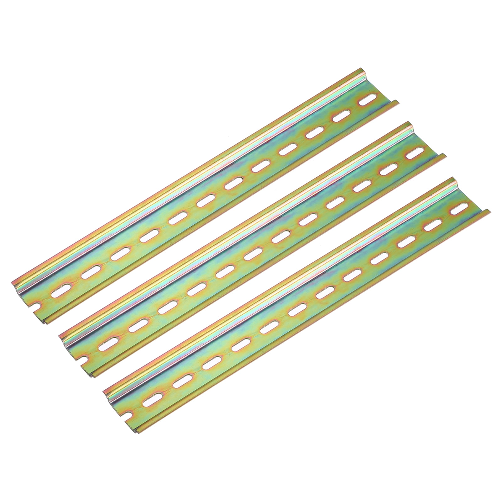 3 Pcs DIN Rail Slotted Iron Mounting Guide 10"(250mm) x 35mm x 7.5mm ...