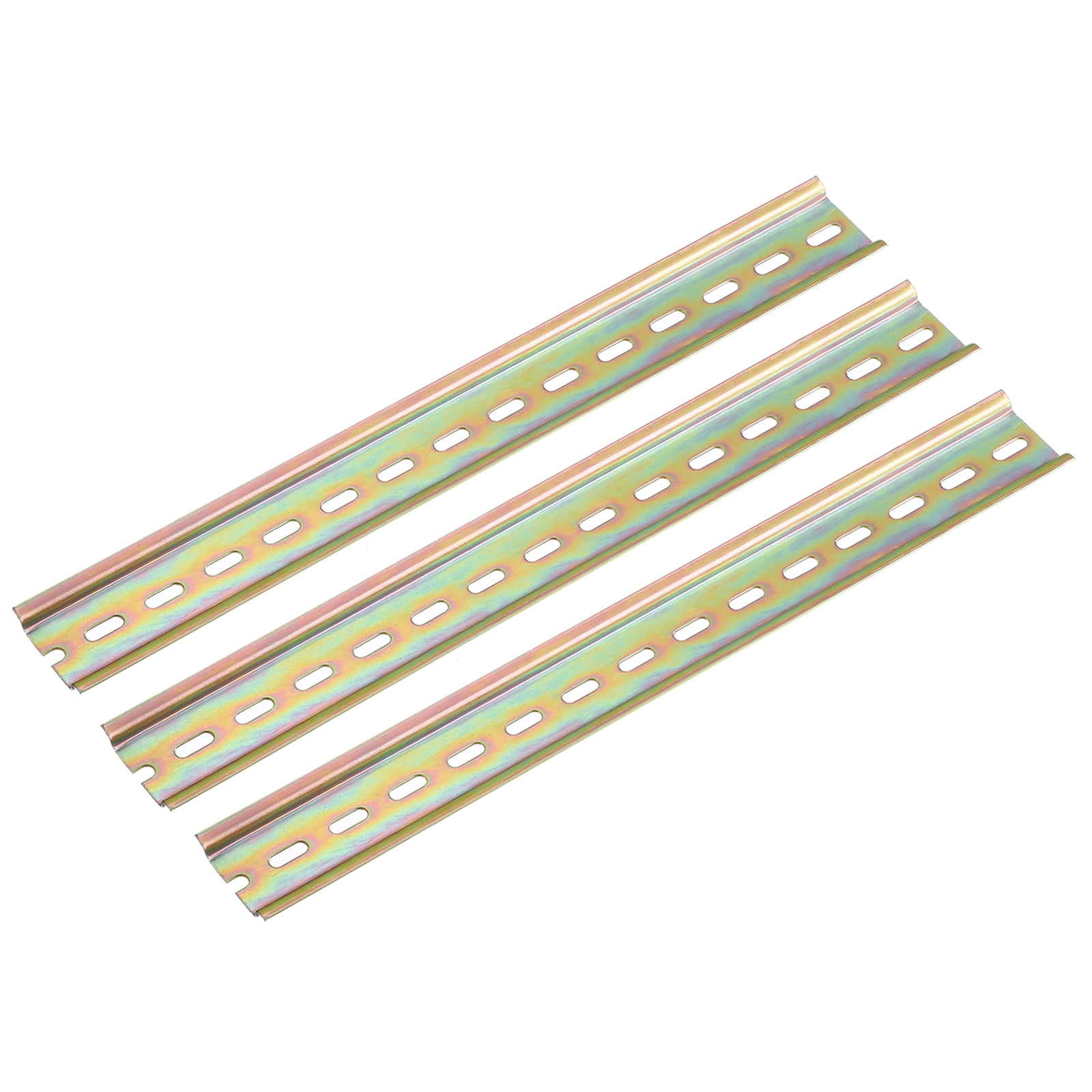 3 Pcs DIN Rail Slotted Iron Mounting Guide 12"(300mm) x 35mm x 6.5mm ...