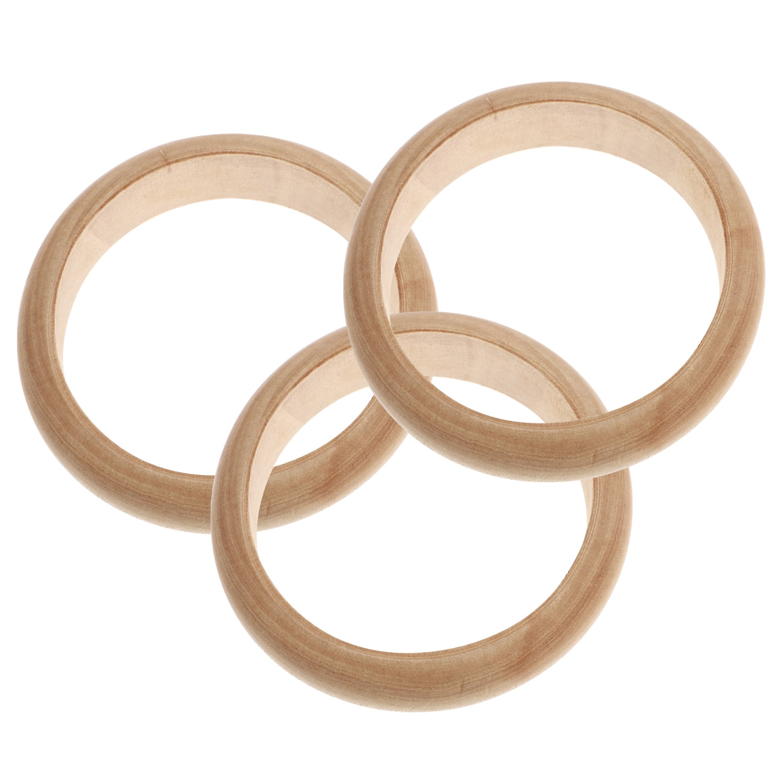 HOMEMAXS 3Pcs Round Wooden Ring for DIY Jewelry Making and Christmas ...