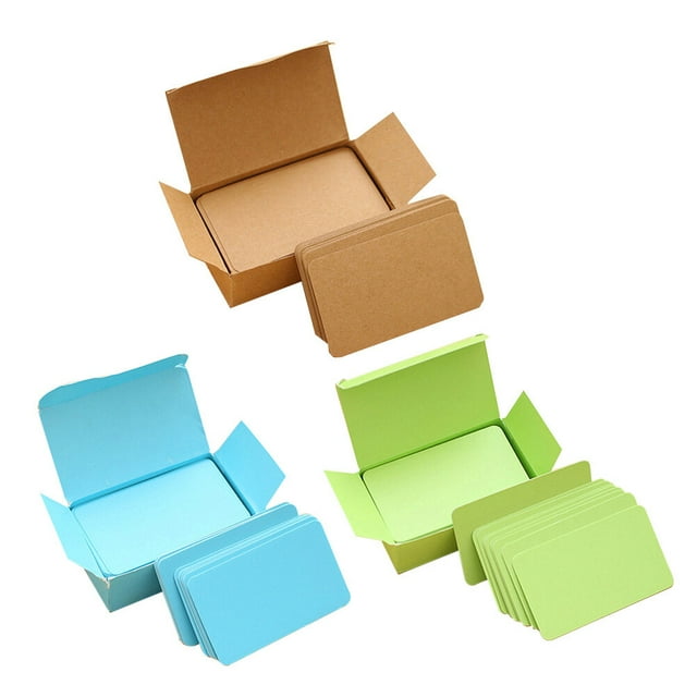 3 Pcs DIY Paper Cards with Rounded Corners Assorted Colors Study Cards ...