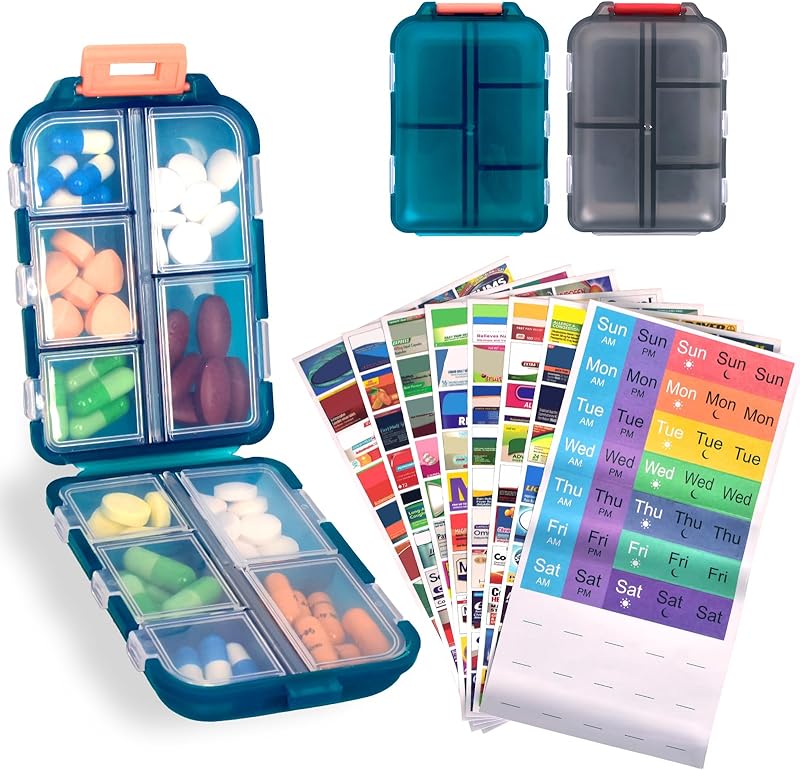 3 Pcs DIY Travel Pill Organizer with Labels Pocket Pharmacy, 3 Pill Box ...