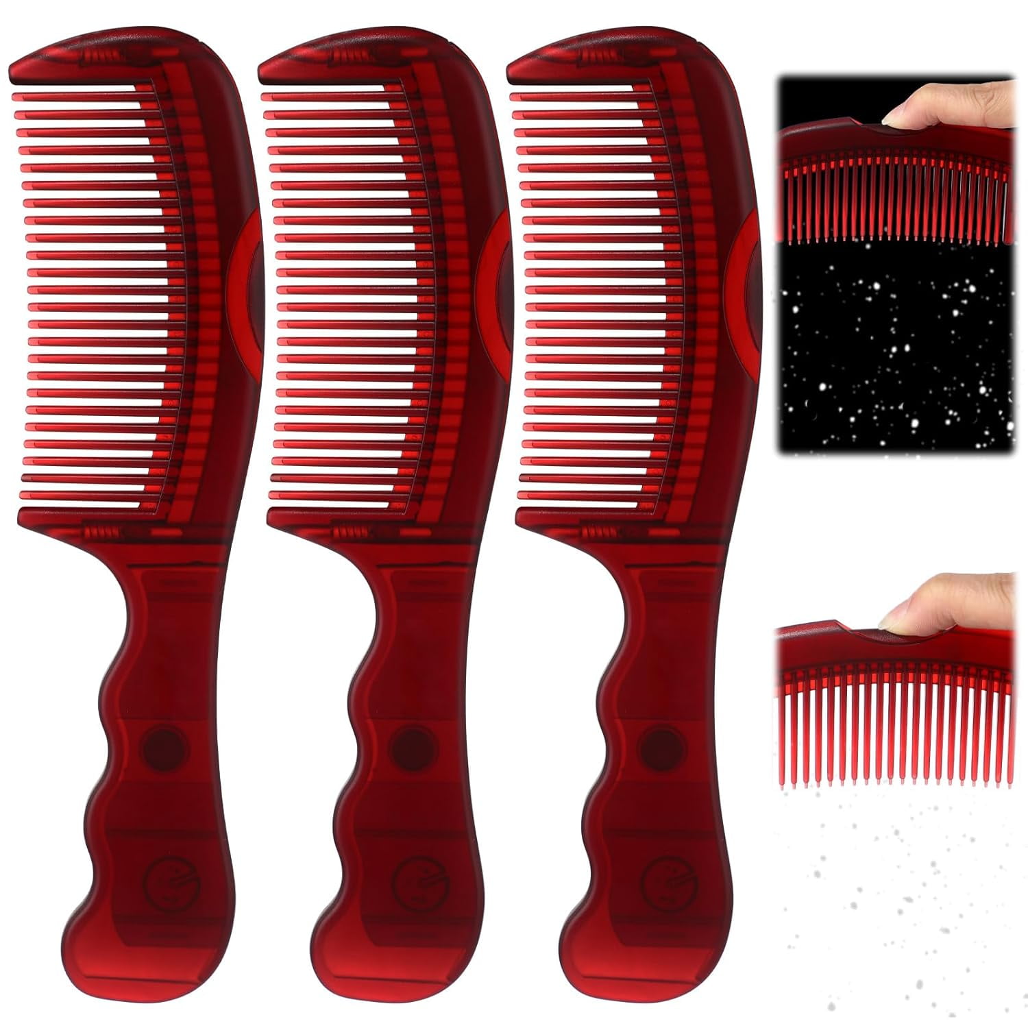 3 Pcs Dandruff Comb, Hollow Tooth Button Comb Scalp Psoriasis Comb ...