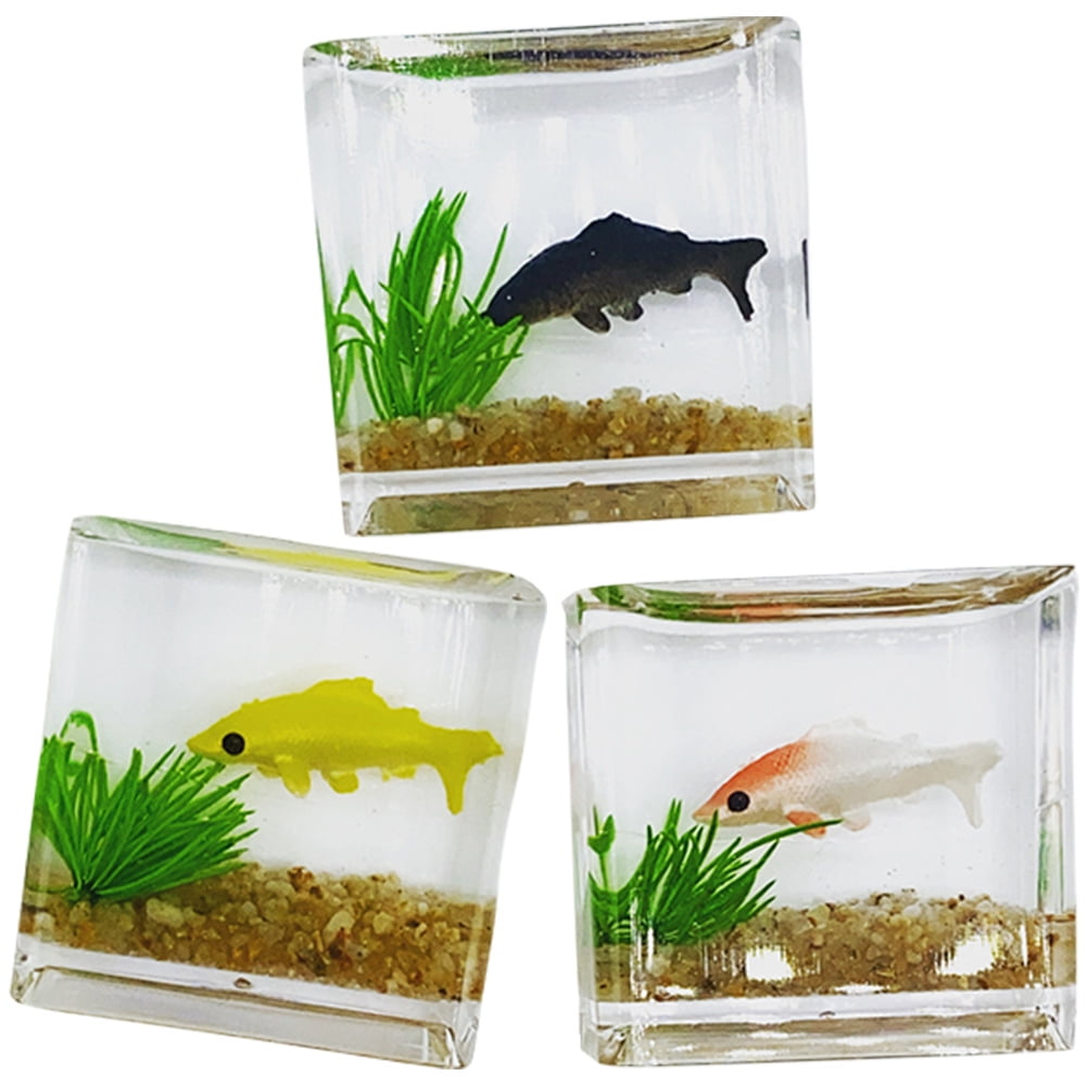 3 Pcs Decor Fish Tank Model Office Desk Accessories Tiny House ...