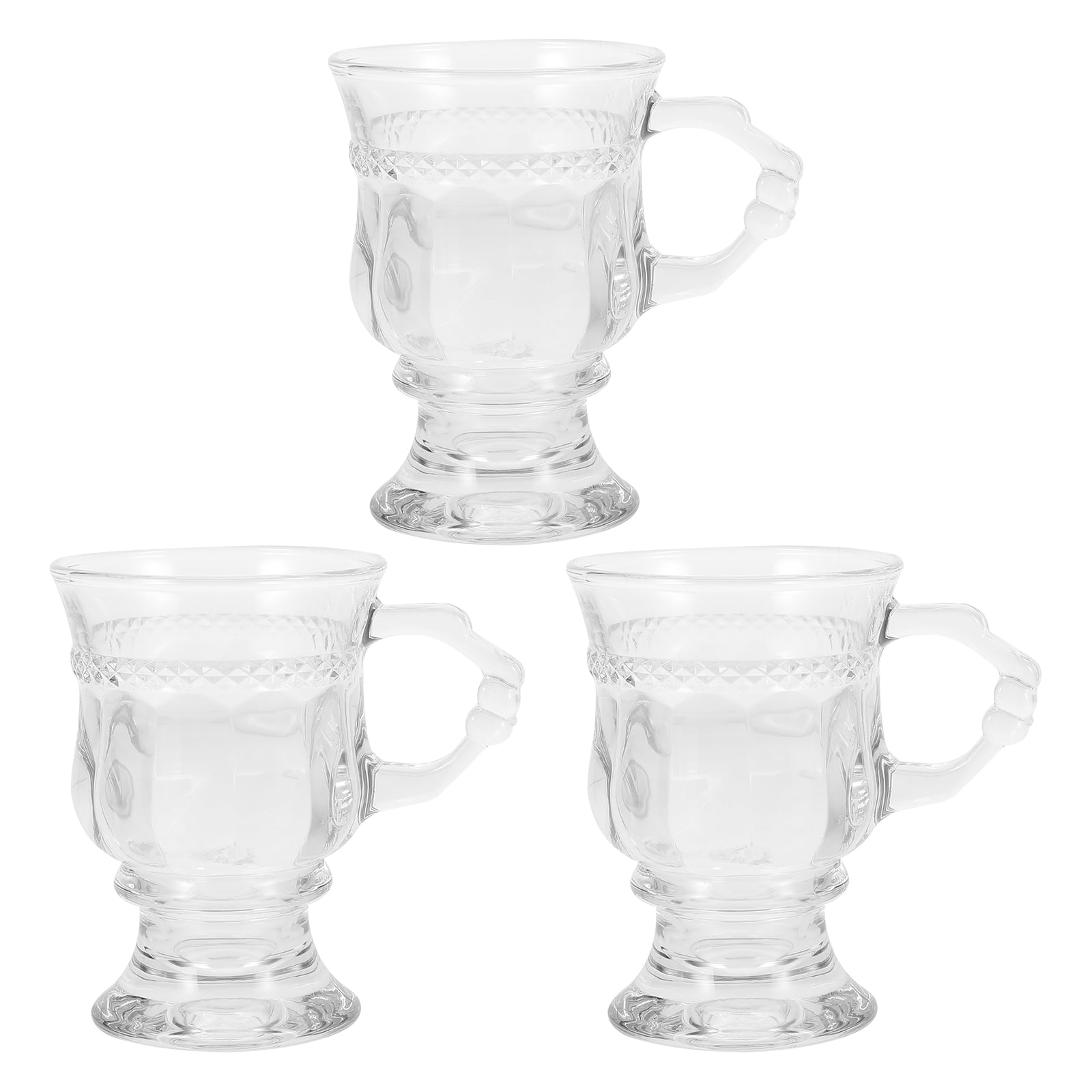 3 Pcs Decor Iced Beverage Goblet Clear Tea Cups European Style Black ...