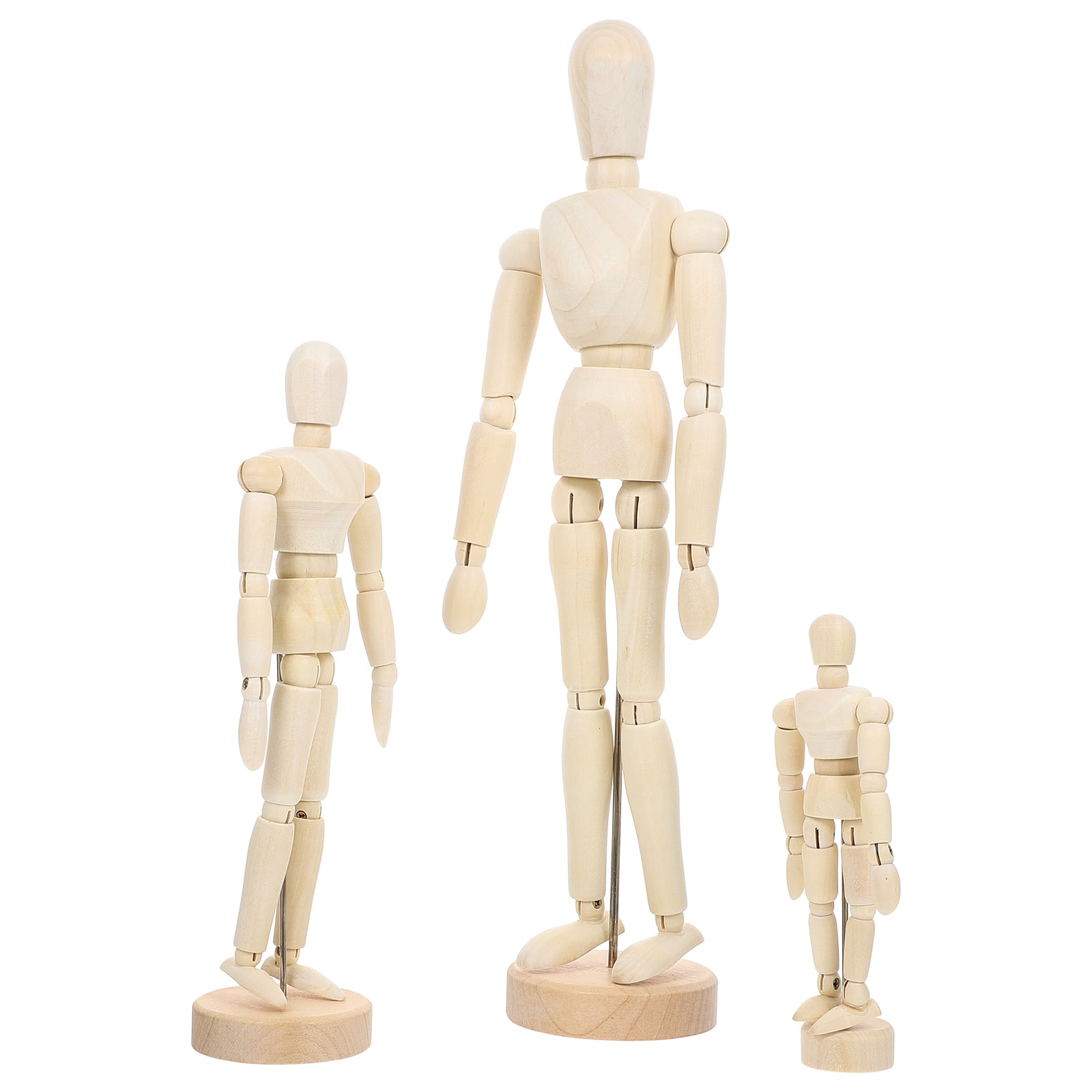 3 Pcs Decor Puppets Desktop Blippy for Kids Doll Wooden Model Joint Man ...
