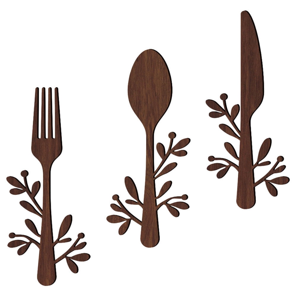 3 Pcs Decor Tableware Knife and Fork Wall Decoration Decorative Fake ...