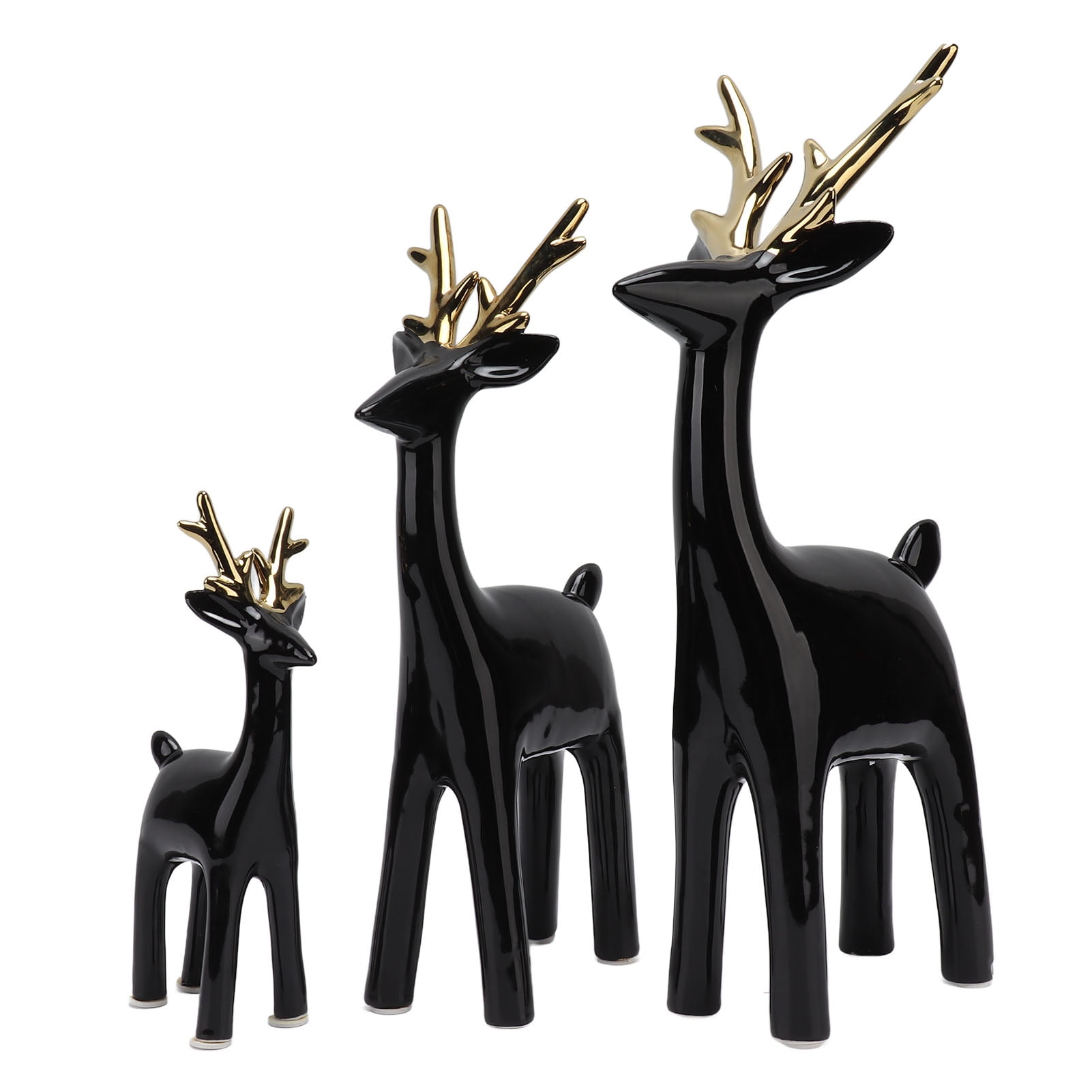 3 Pcs Deer Ornaments Attractive Decorative Ceramic Material Round ...