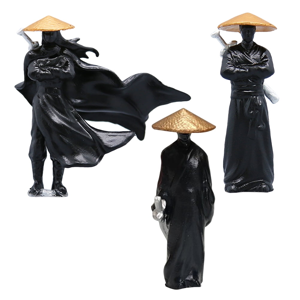 3 Pcs Desktop Figurines Miniature Landscape Ornament Office Black ...