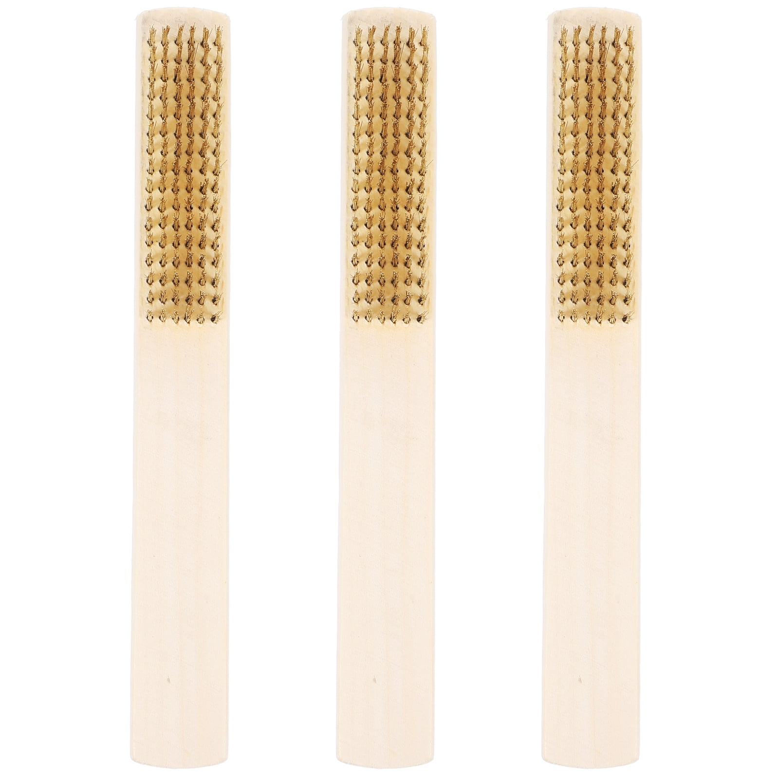 3 Pcs Detail Brush Pure Copper Wire with Wooden Handle - Walmart.com