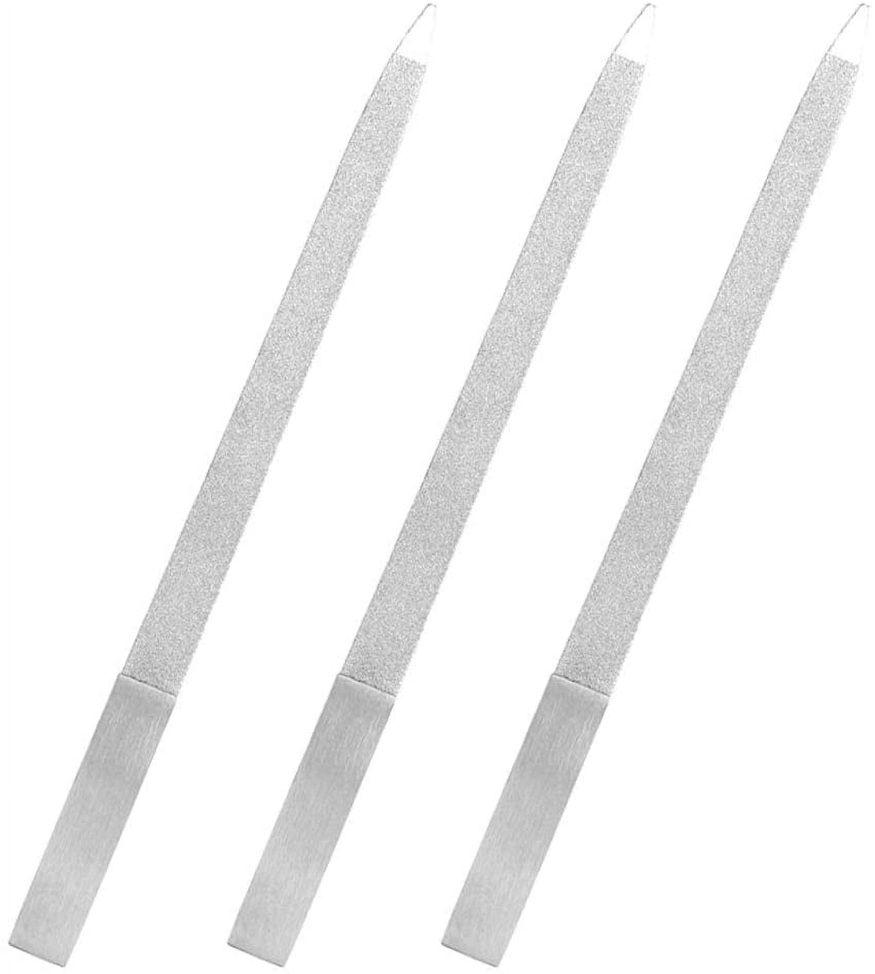 3 Pcs Diamond Nail File, Stainless Steel Nail File Metal Double Sided ...