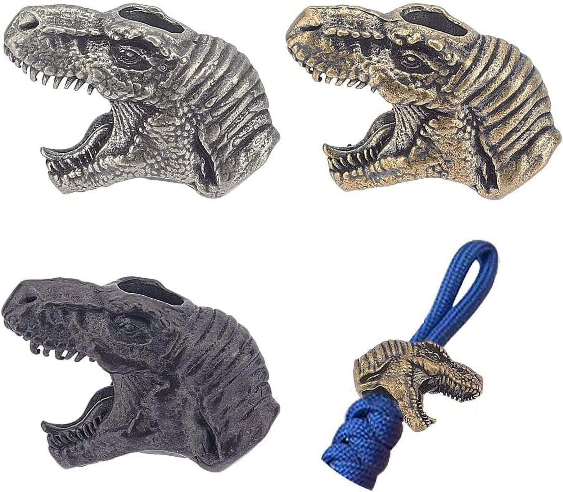 3 Pcs Dinosaur Head Shaped Brass Beads Mixed Colors Metal Spacer Beads ...