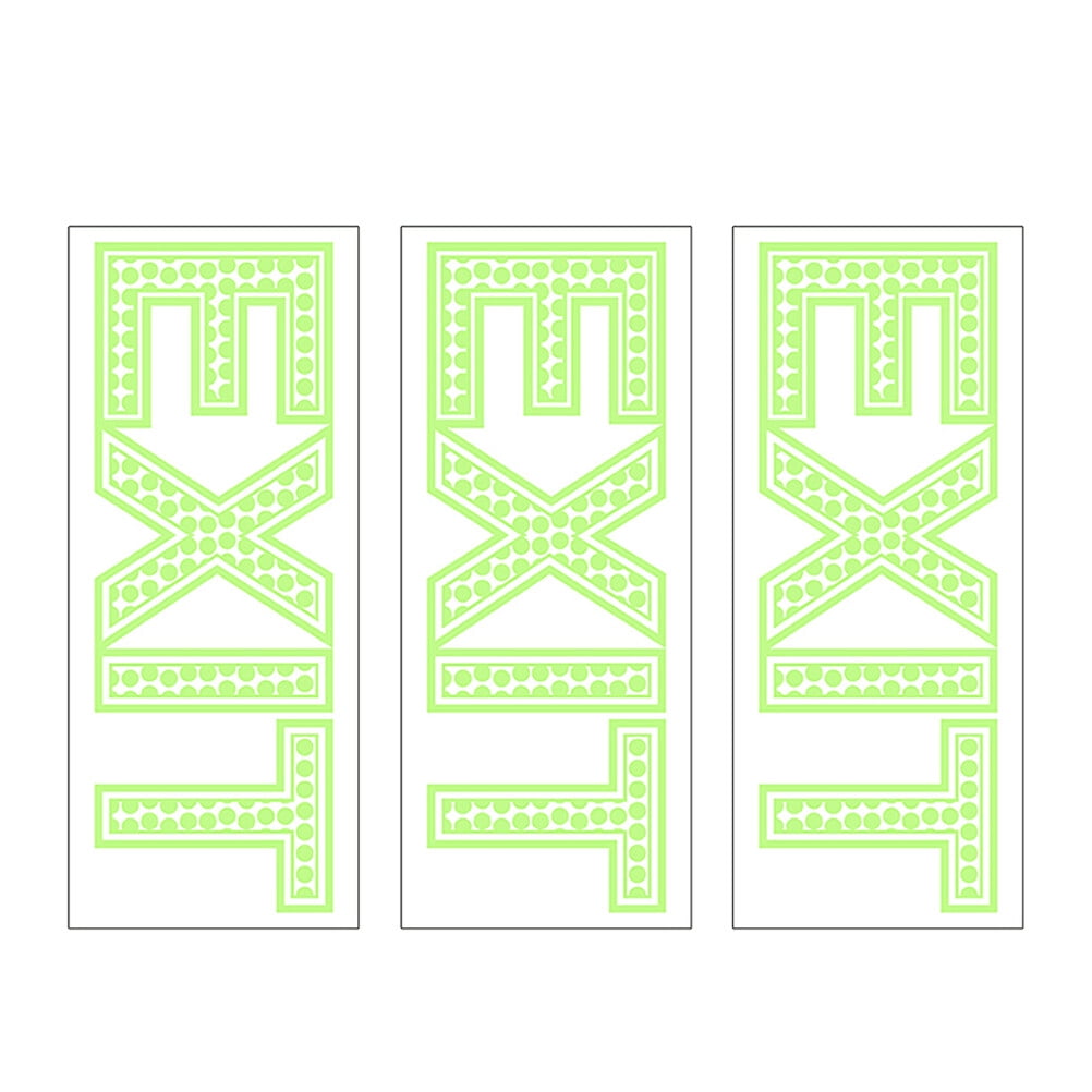 3 Pcs Direction Indicator Sticker Fire Exit Signs Disposal Emergency ...