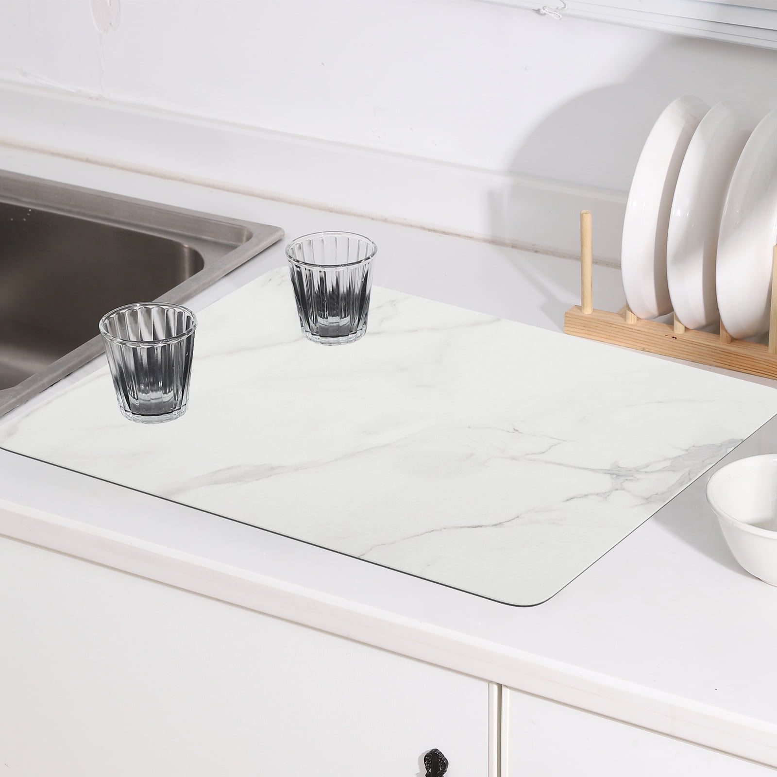 3 Pcs Dish Drying Mat Diatomaceous Earth Dish Drying Pad Super ...