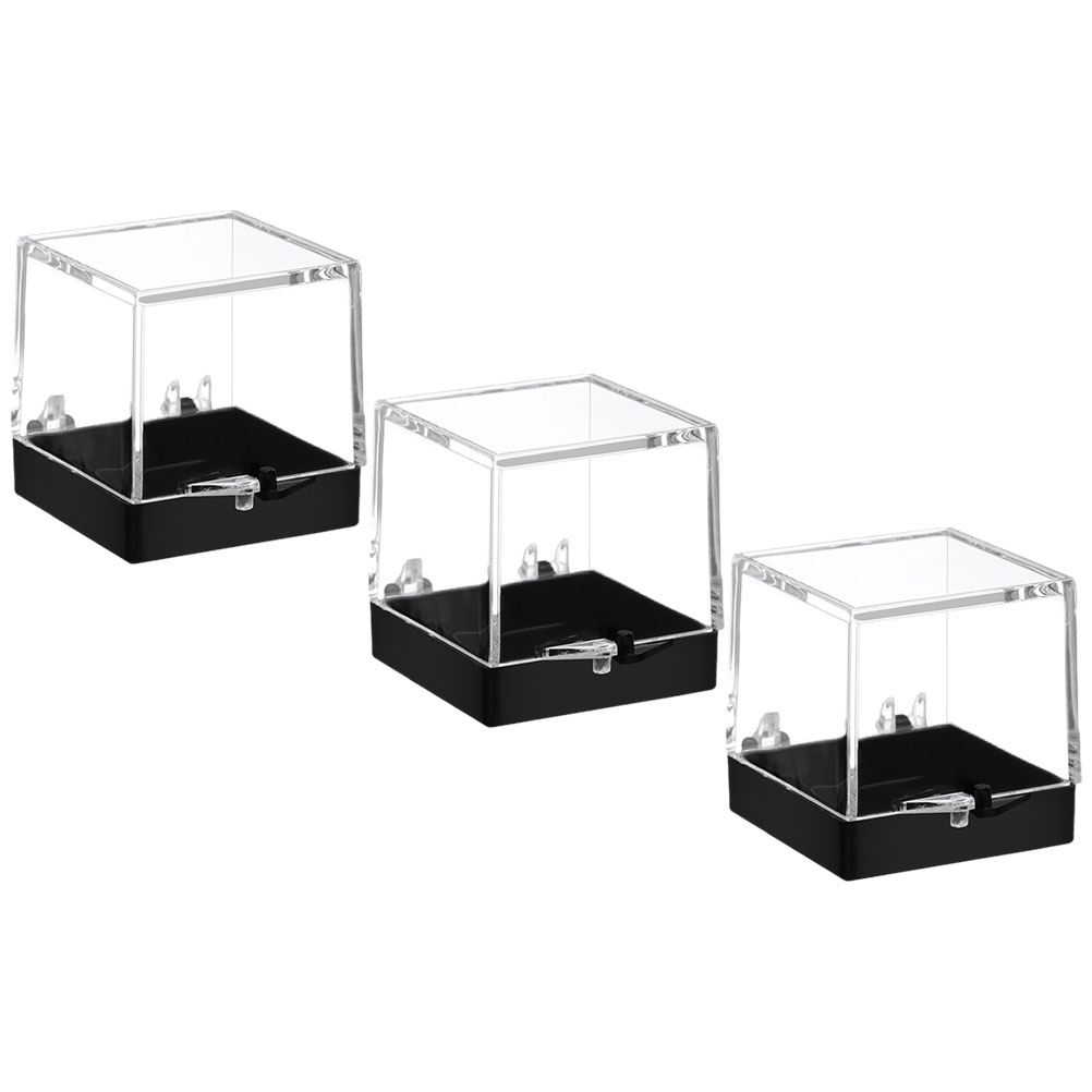 3 Pcs Display Case Clear Box Plastic Specimen Containers Mineral Boxes ...