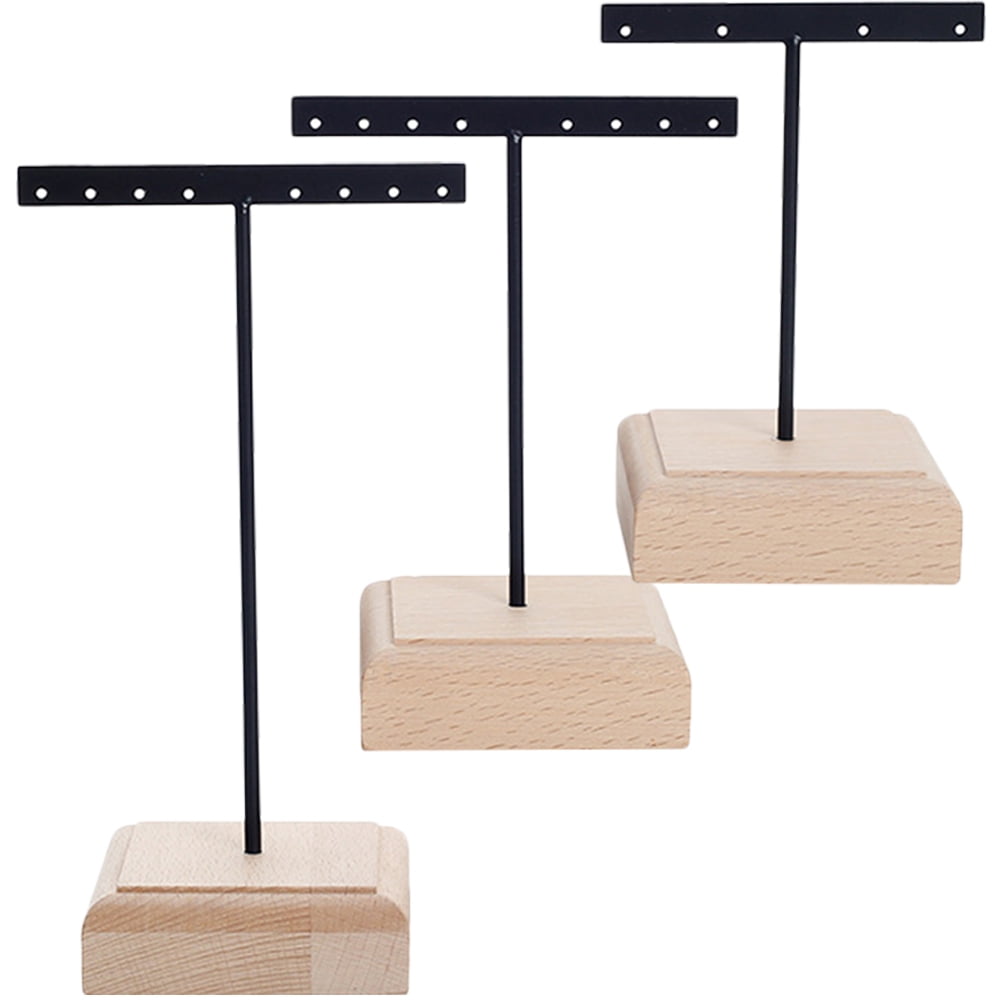 3 Pcs Display Shelf Earrings Holder Organizer Dangle Stand Wrought Iron ...