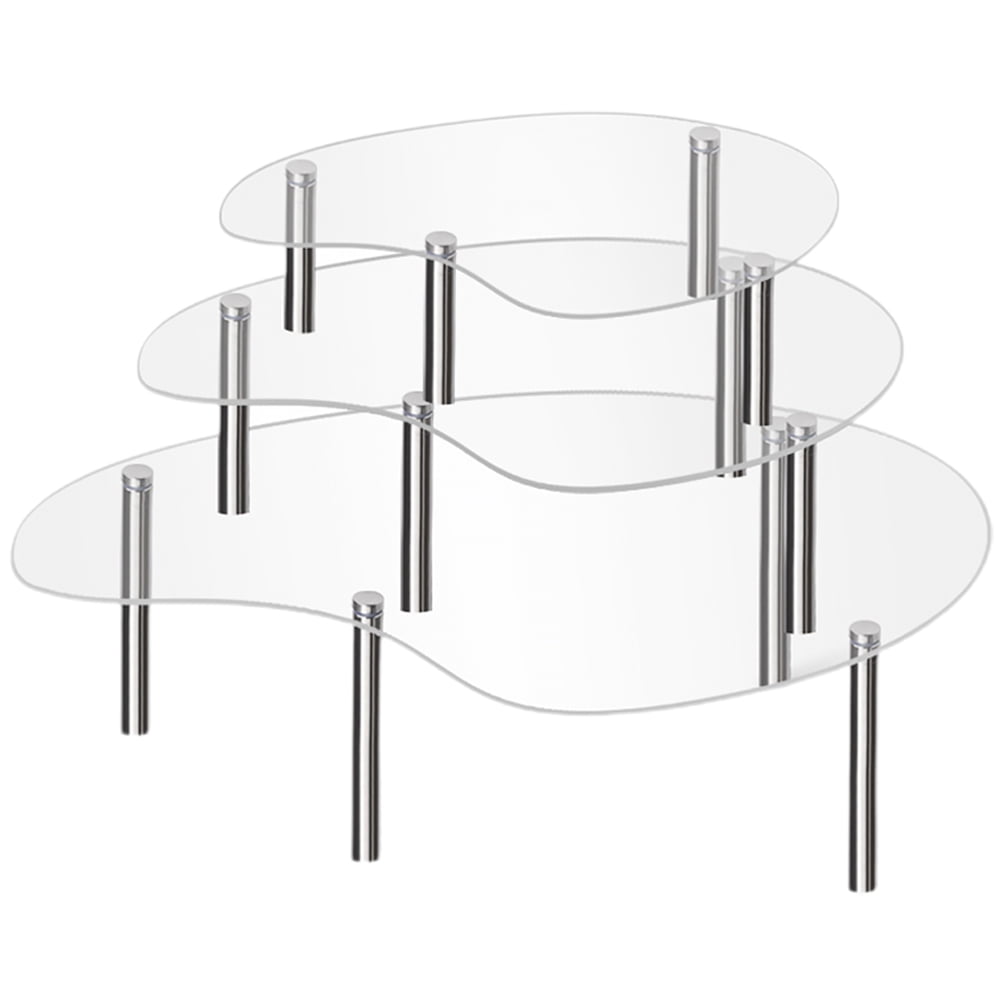 3 Pcs Display Shelves Showcase Stands Clear Acrylic Cupcake Perfume ...