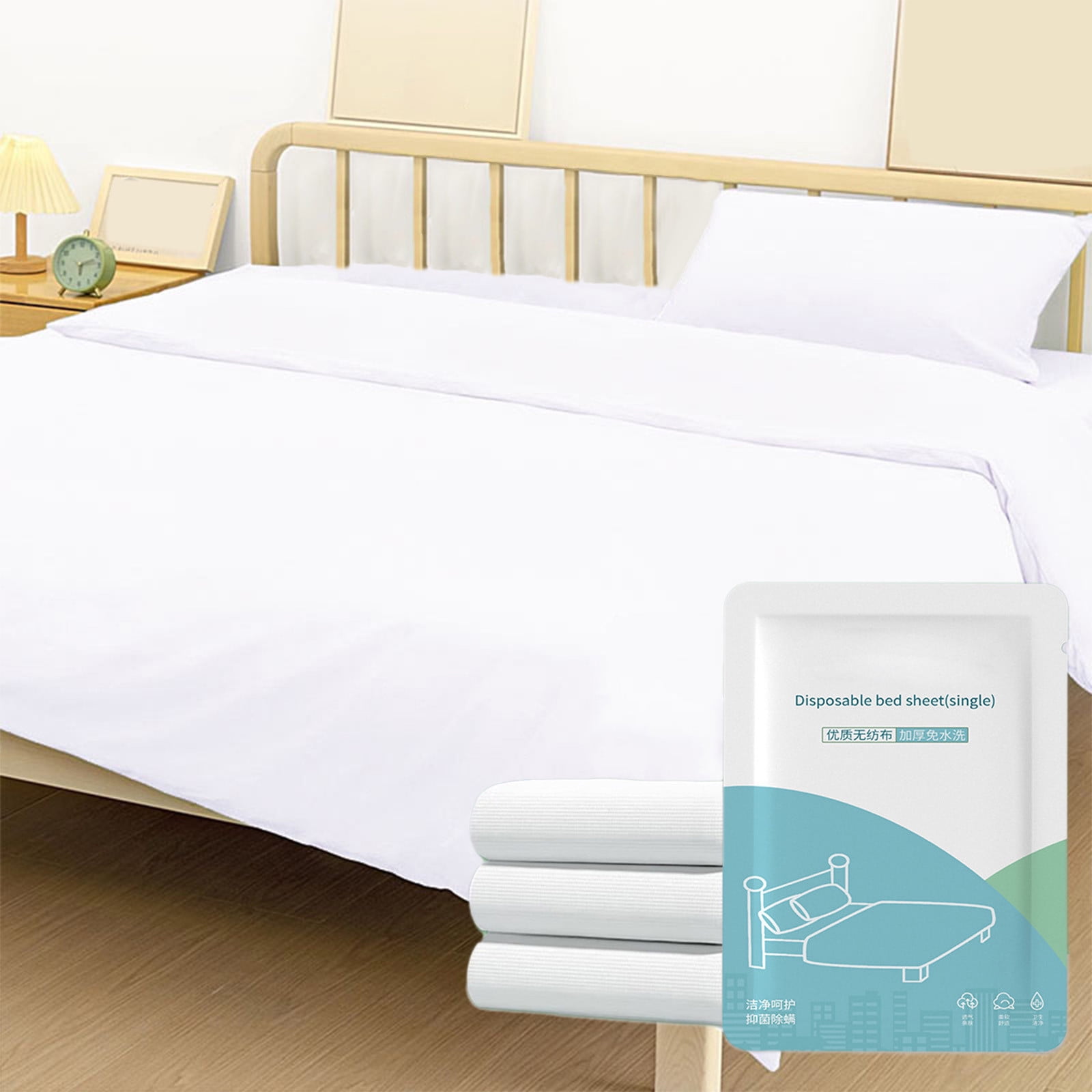 3 Pcs Disposable Bed Sheets Travel Sheets for Hotel, Disposable Sheets ...