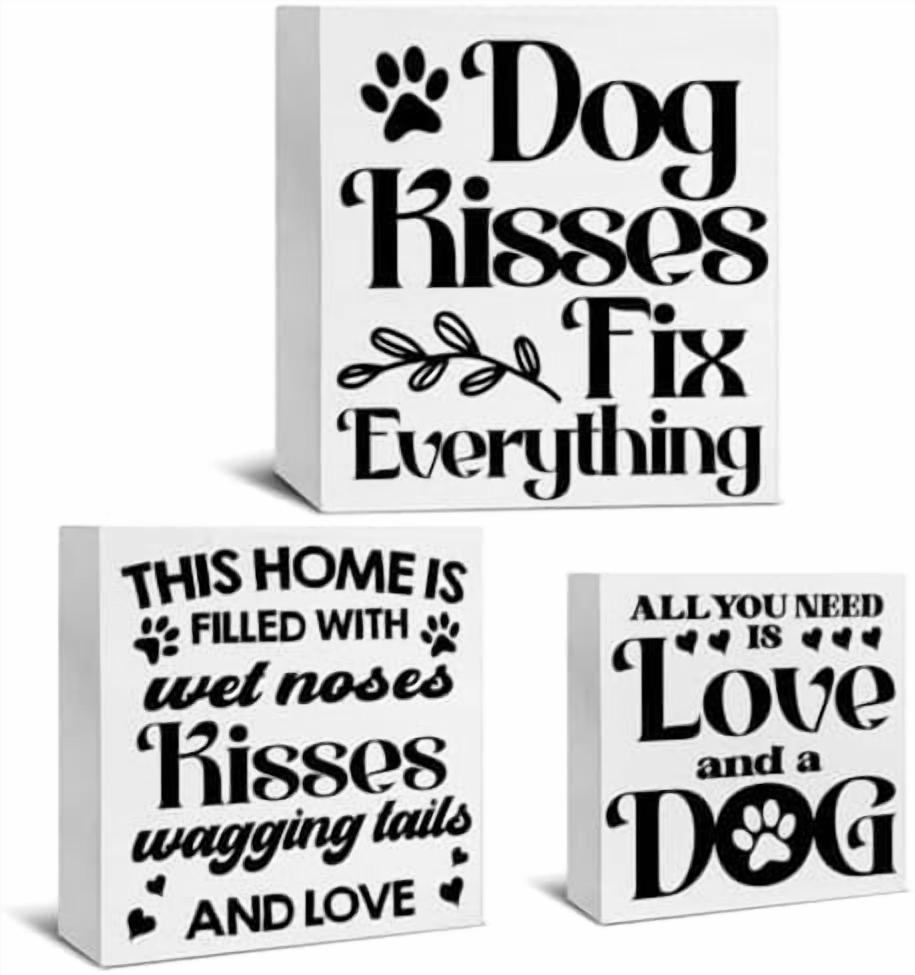 3 Pcs Dogs Wood Signs Decor Dog Lover Wood Block Sign Farmhouse Dog ...