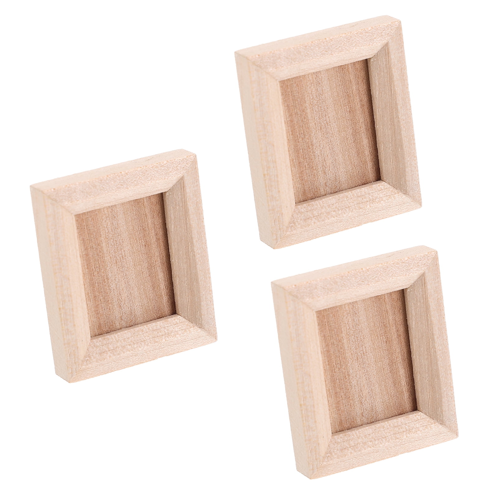 Doll House Accessories Beige Wooden Photo Frames for Miniature ...