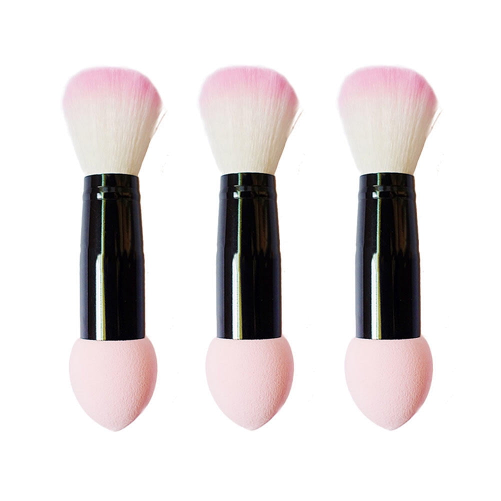 3 Pcs Double Brush Blending Shading Blush Makeup Sponges Pink - Walmart.com