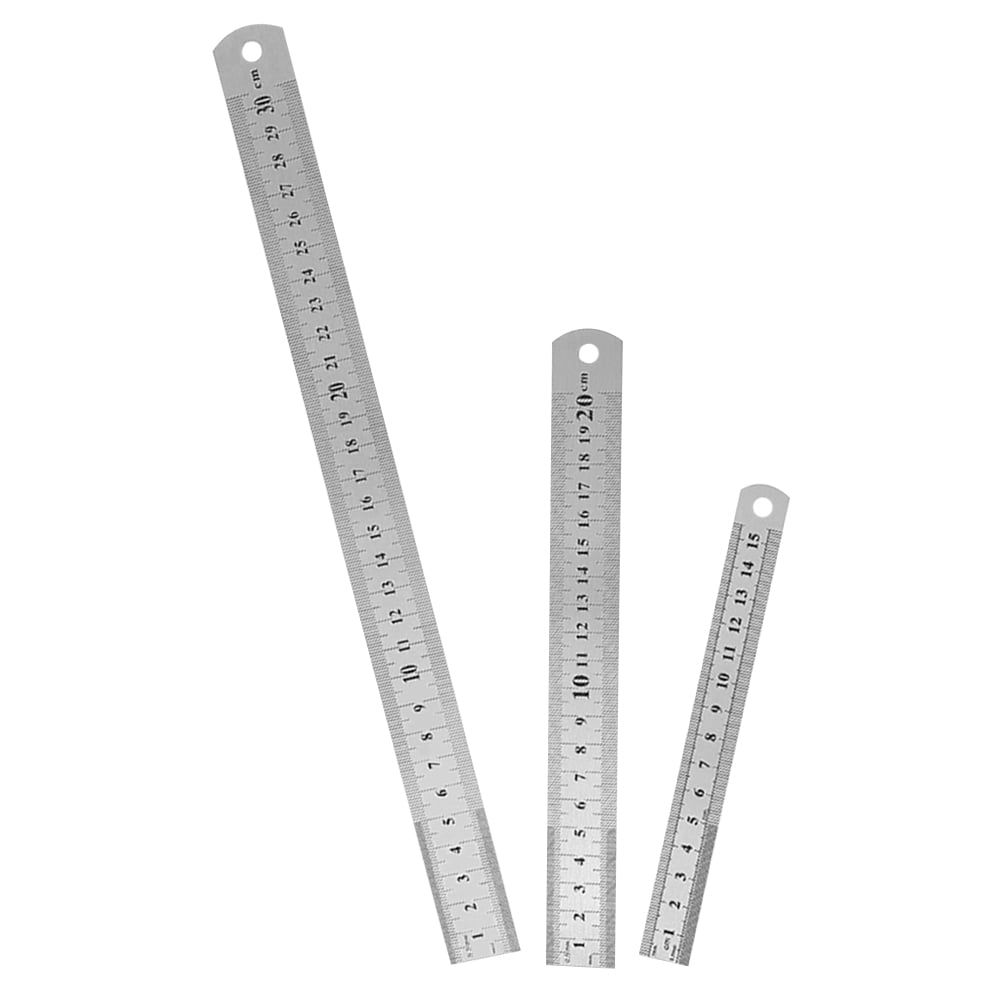 3 Pcs Double-sided Graduated Ruler Stainless Steel Ruler Woodworking ...