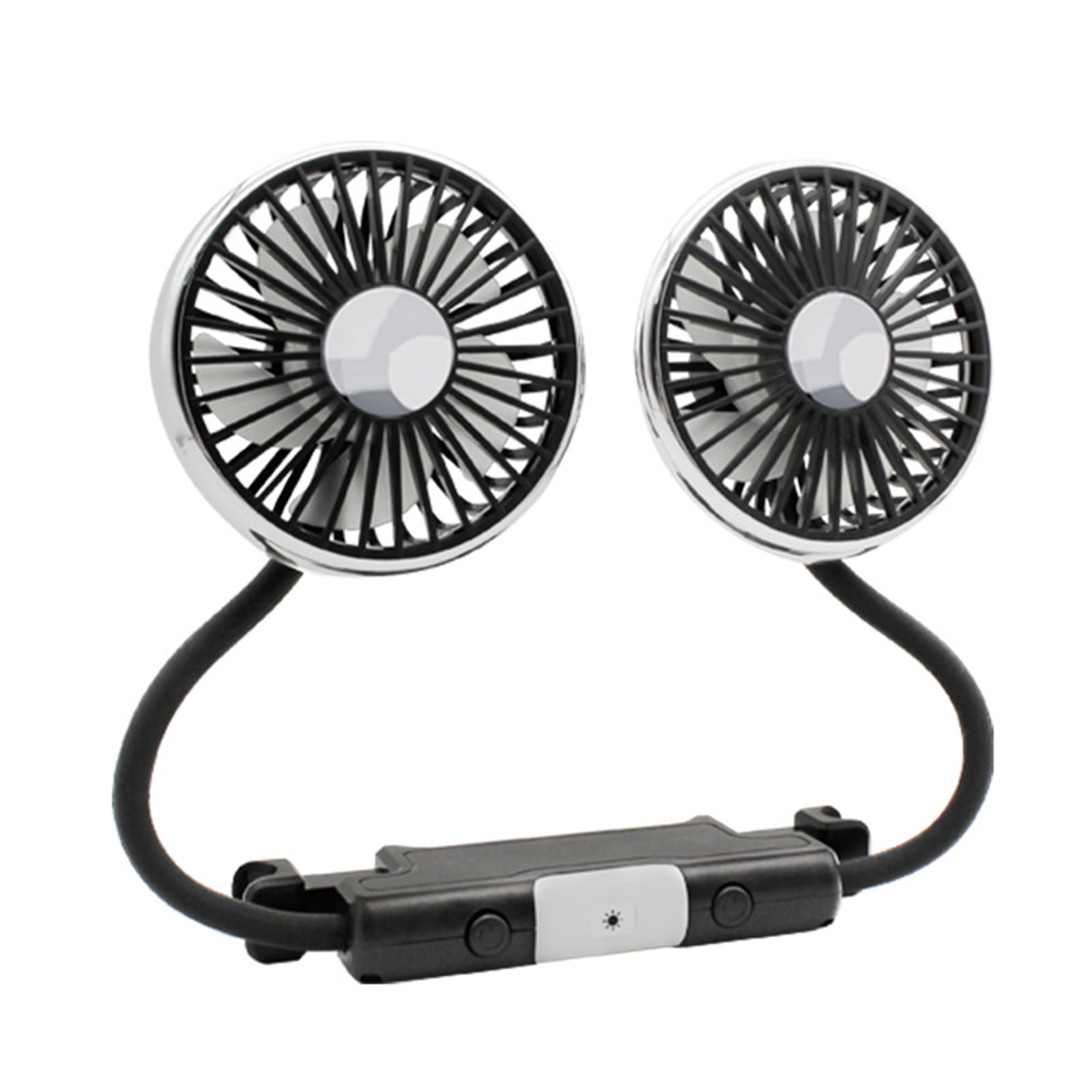 3 Pcs Dual Head Car Fan with Adjustable Brightness USB Type-C Powered 2 ...