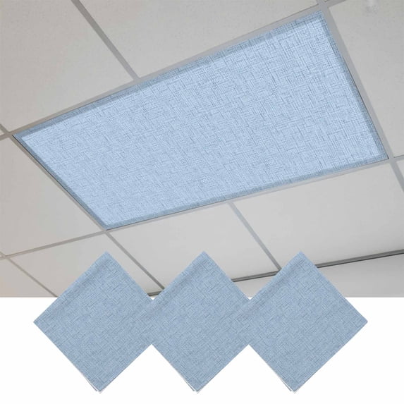 3 Pcs Dusty Blue Solid Fluorescent Light Covers Minimalist Tropical ...