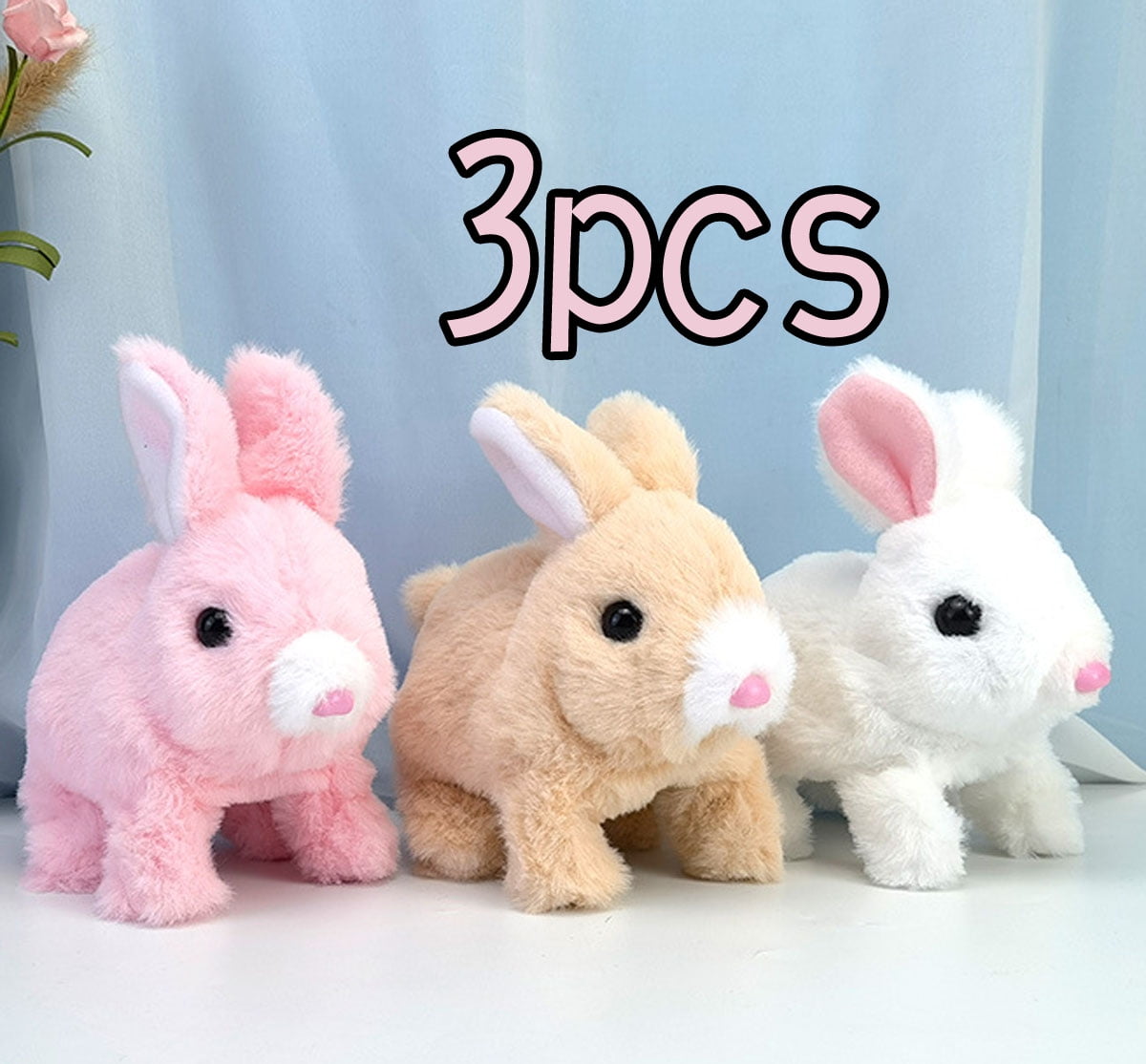 3 Pcs Easter Bunny Talking Robot - Interactive Plush Toy for Kids, Boys ...