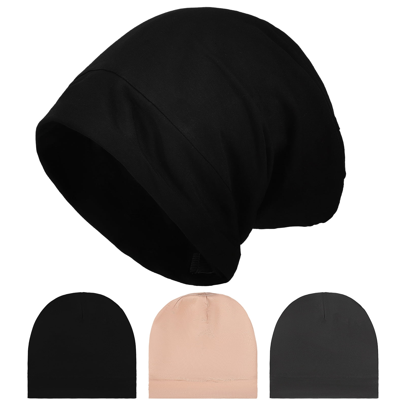 3 Pcs Elastic Band Bonnets Hair Satin for Braids Adjustable Silk Sleep ...