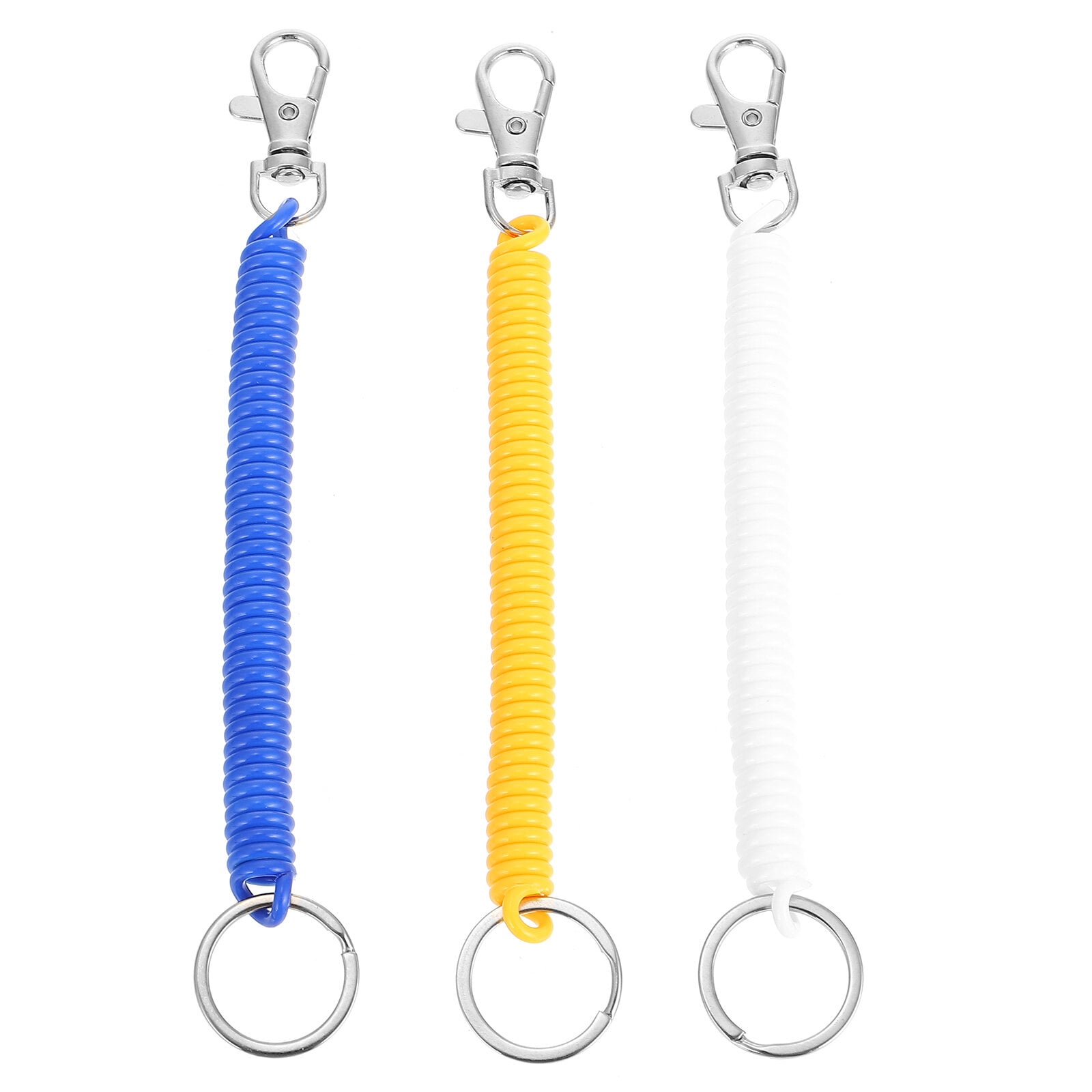 3 Pcs Elastic Rope Key Ring Spring Coil Key Chain Retractable Key Chain ...
