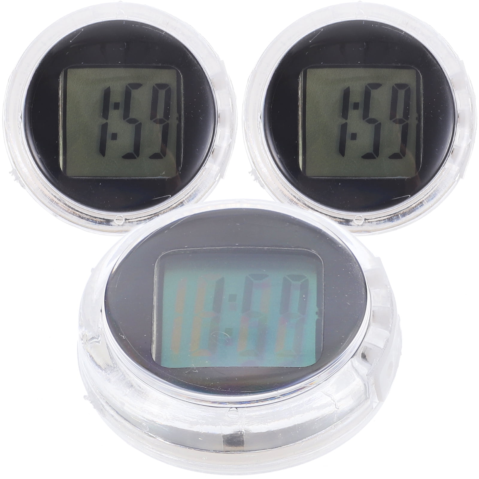 Mini Motorcycle Clocks -On for Car Waterproof ABS Plastic Black 3pcs ...