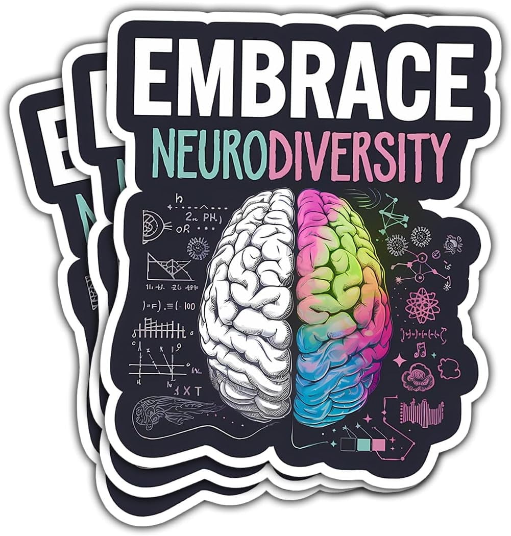 3 Pcs Embrace Neurodiversity Sticker, Neurodiversity Month Sticker ...