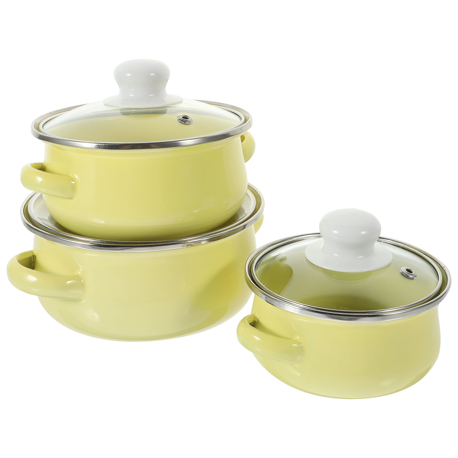 3 Pcs Enamel Pot Convenient Cooking Pots Non Stick Pans Para Mujer ...