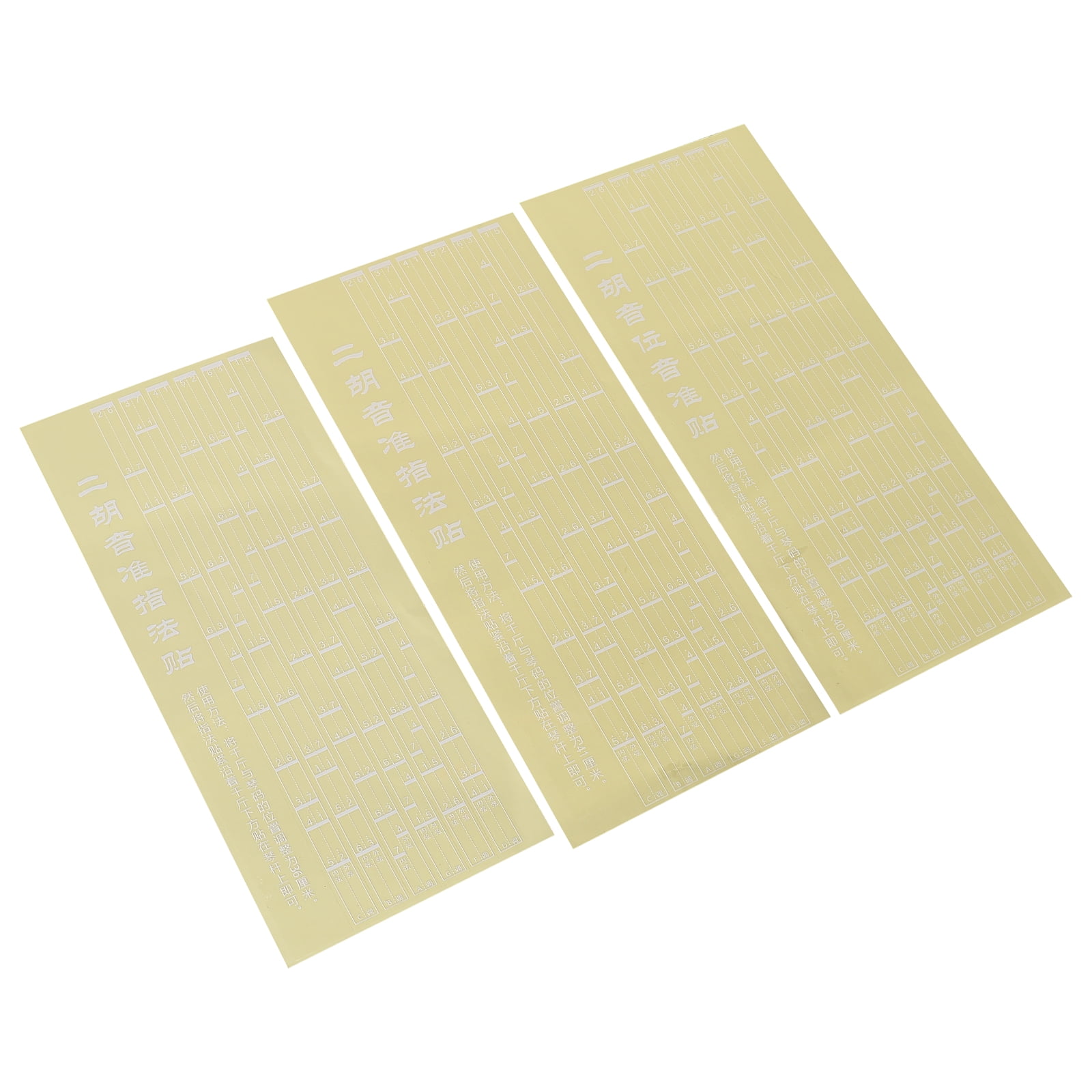 3 Pcs Erhu Stickers Portable Phonetic Charts Simple Comparison Symbols
