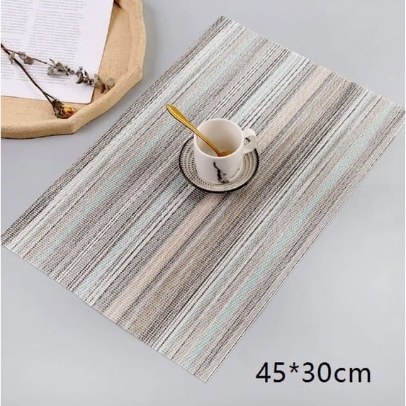 3 Pcs European Style Rainbow Stripe Placemat Set | Insulated ...