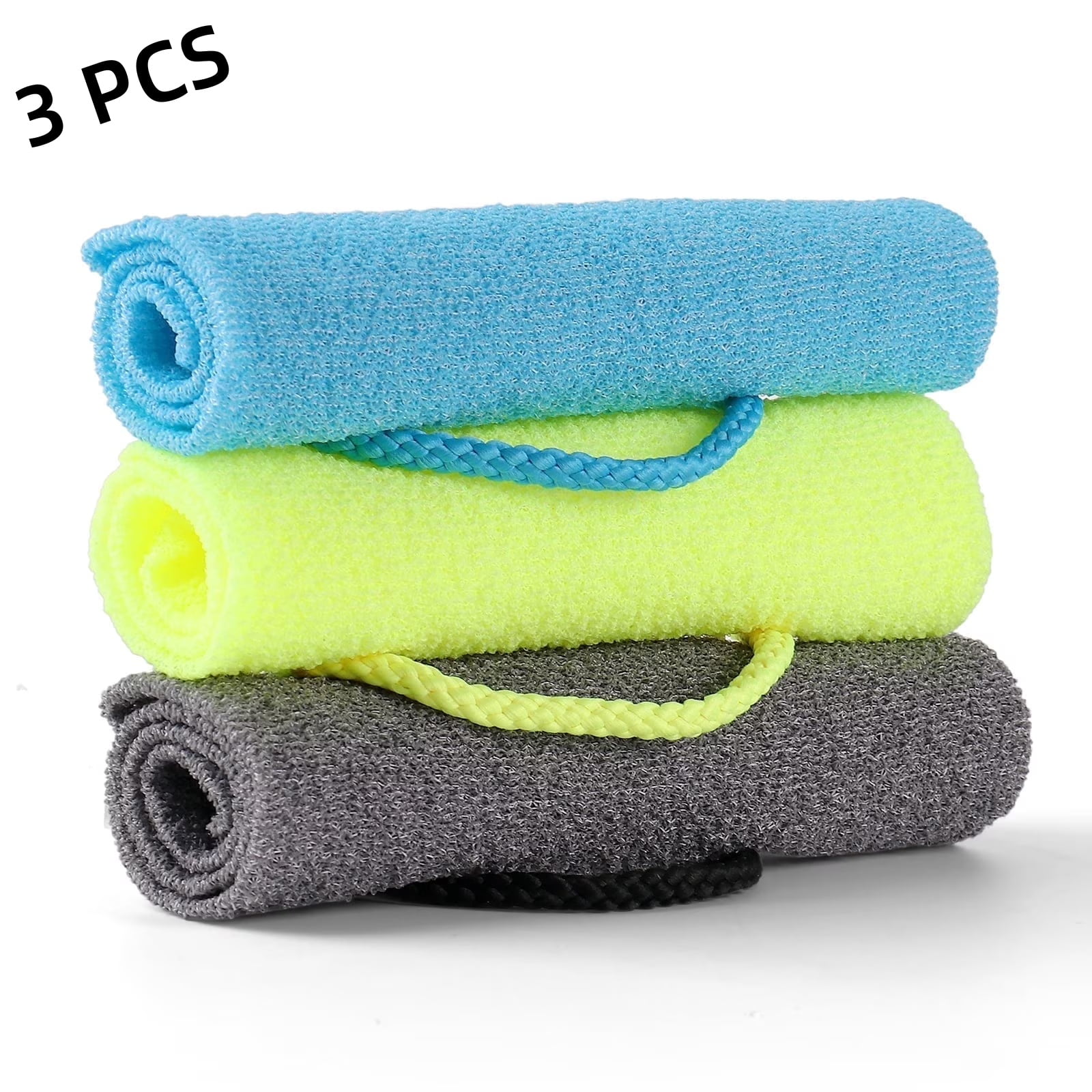 3 Pcs Exfoliating Net Sponge Body Scrubber Bath Towel for Adult ...