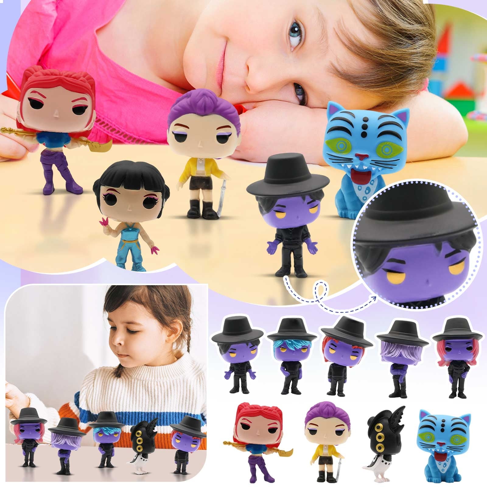 3 Pcs Exquisite Pop Stars Hunters Action Figures Doll, Cute Pop Singer ...