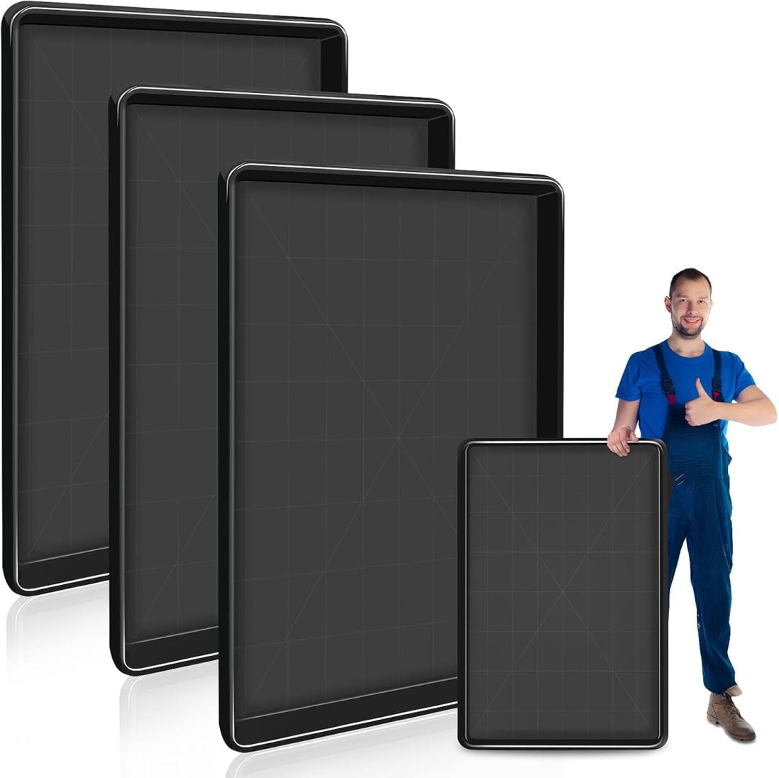 3 Pcs Extra Large Oil Drip Pan 35.4 x 24 x1.5 Inches Under Car Plastic ...